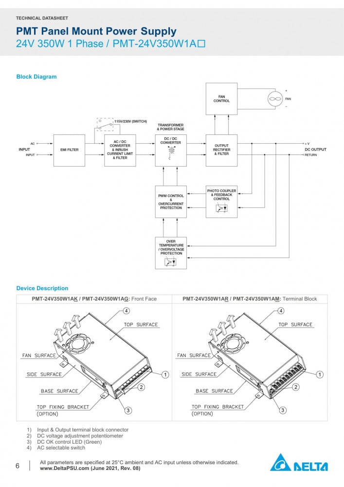 DELTA PMT-24V350W1AK datasheet page 6