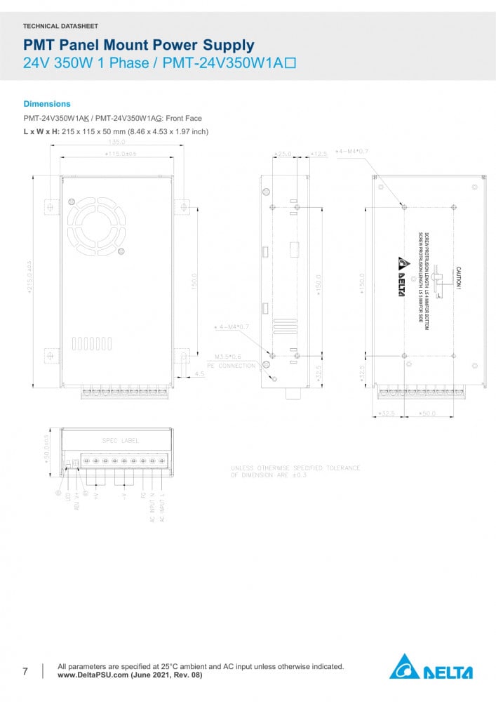 DELTA PMT-24V350W1AK datasheet page 7