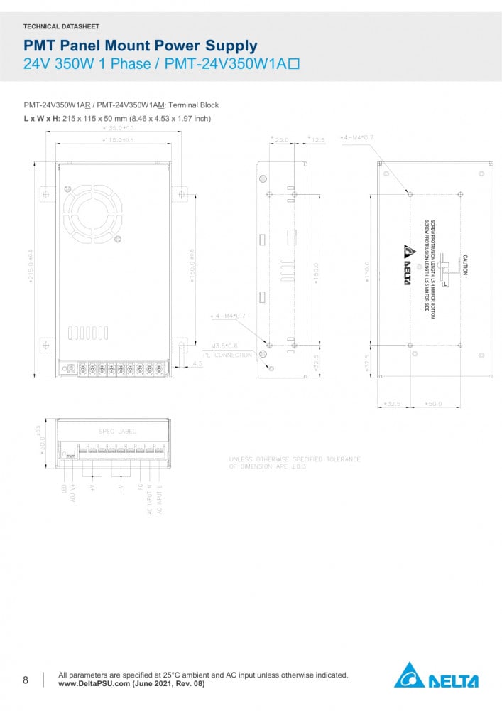 DELTA PMT-24V350W1AK datasheet page 8