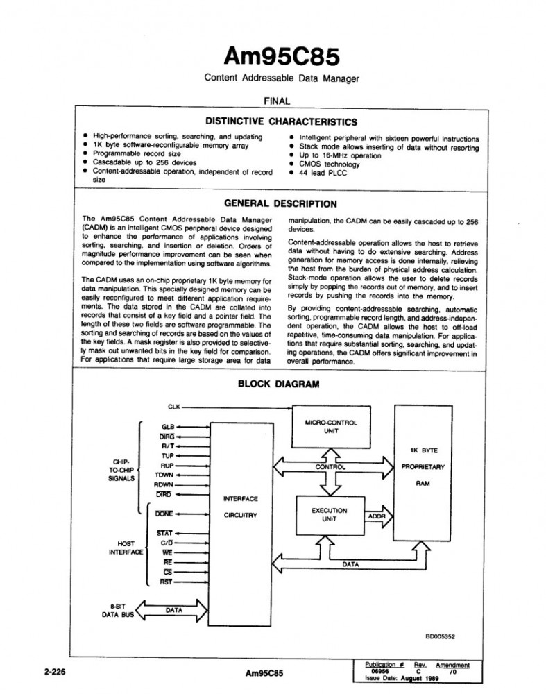 AM95C85 datasheet page 1