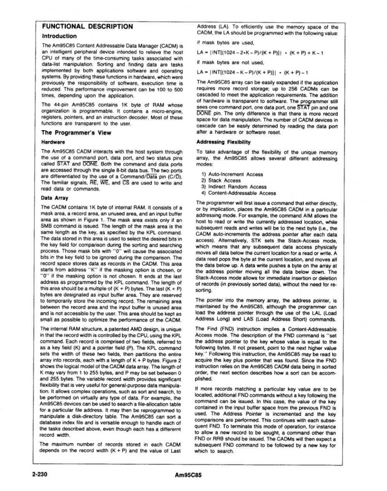 AM95C85 datasheet page 5