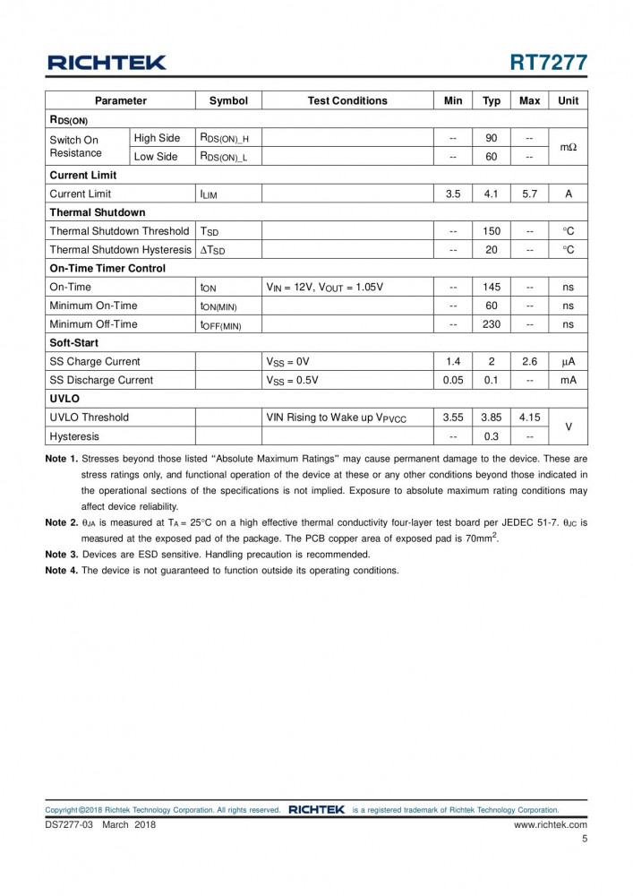 RT7277 technical document page 5