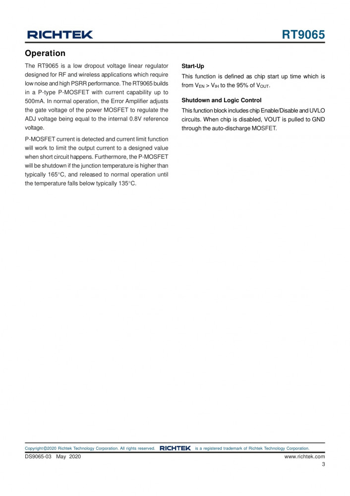 RT9065 datasheet page 3