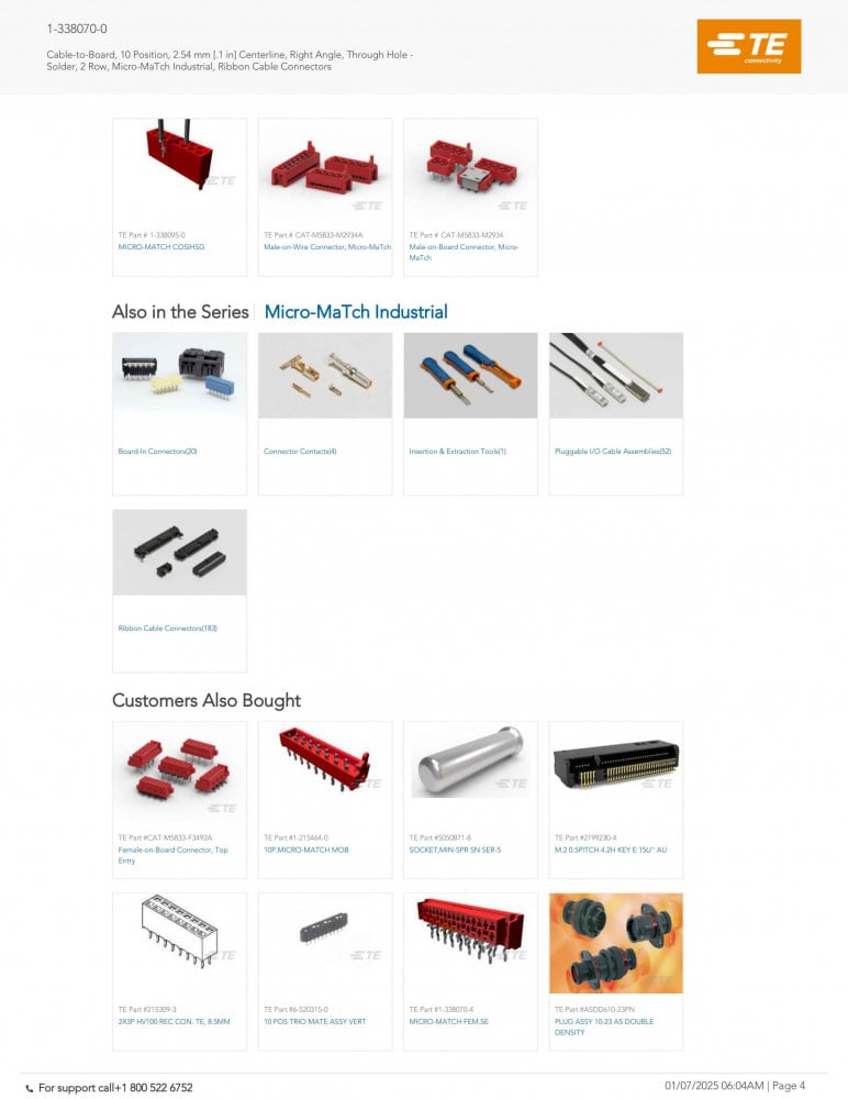 TE Connectivity 1-338070-0 technical document page 4