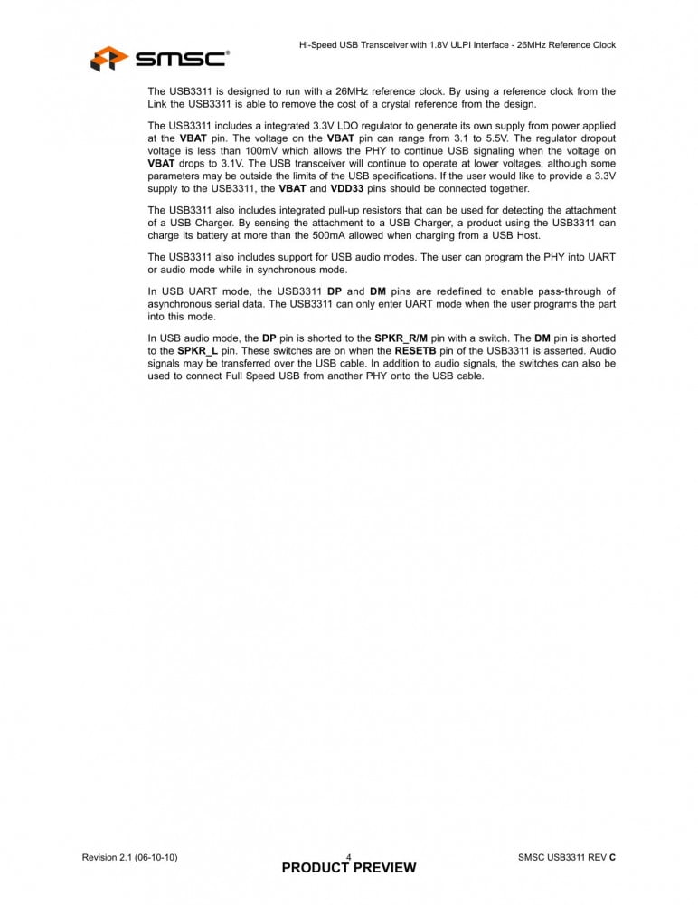 USB3311 document page 4