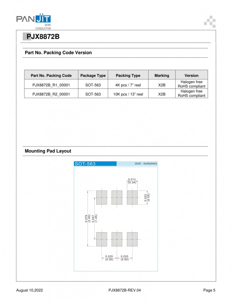 PJX8872B datasheet page 5