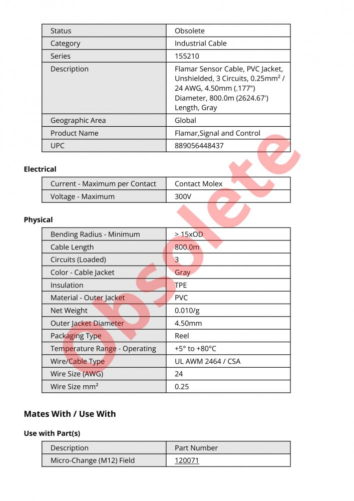 Technical document image 2 for MOLEX 1552100005