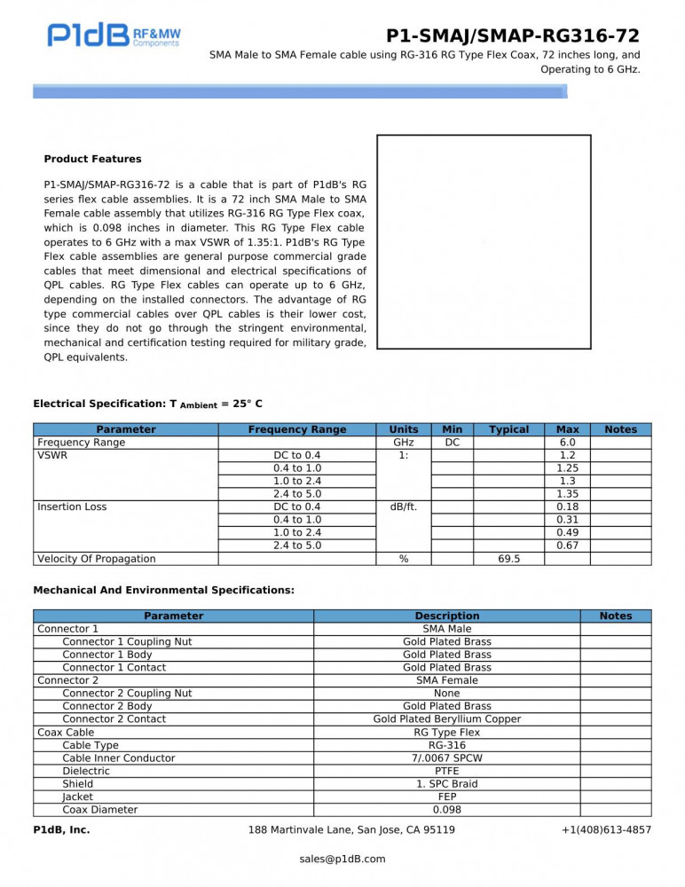 P1-SMAJ/SMAP-RG316-72 technical document image, page 1