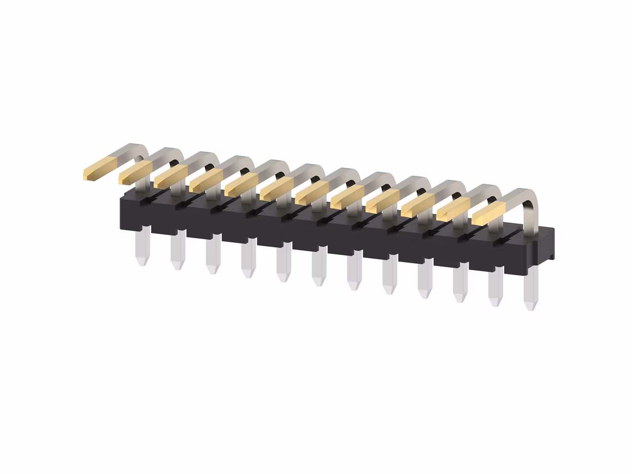 1.00mm, 1.27mm Pitch Slimline Serial ATA Plug for Optical Disk Drive, Vertical, Through Hole, 0.76µm Gold (Au) Plating, with Beveled Metal Pins, Lead-Free