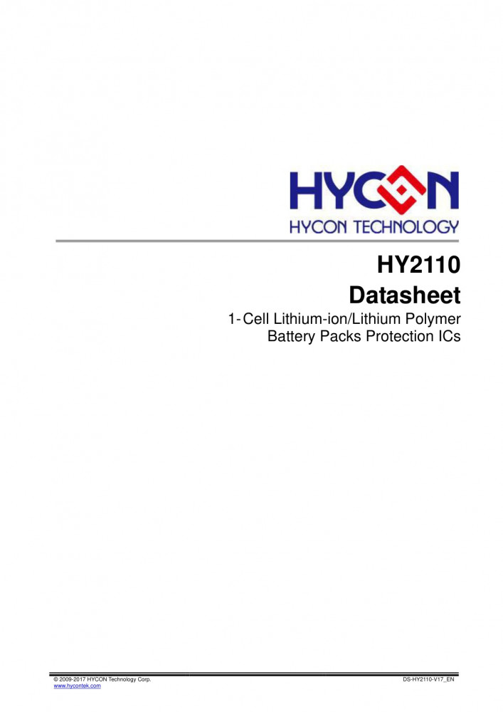 HYCON battery protection datasheet page 1
