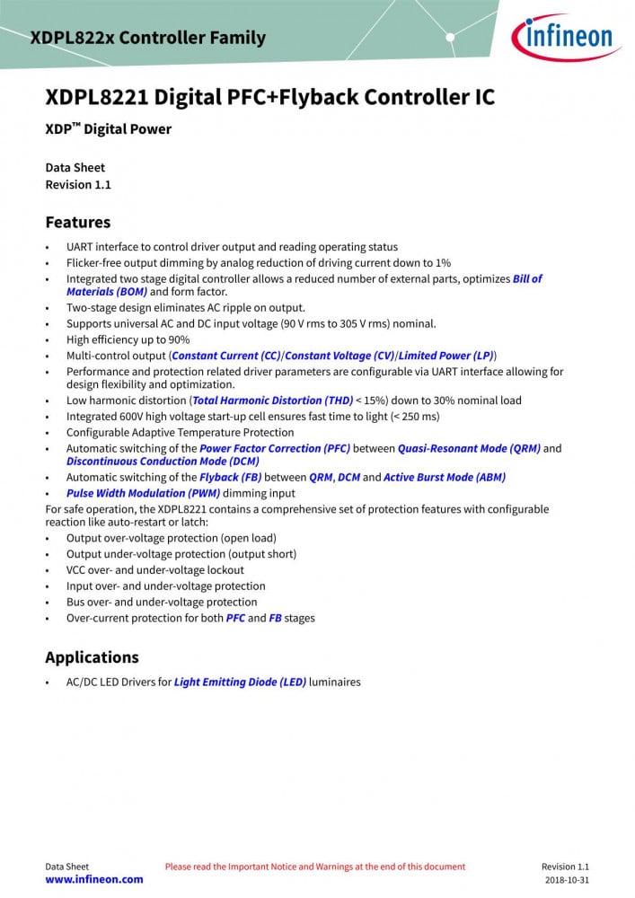 XDPL8221 datasheet page 1