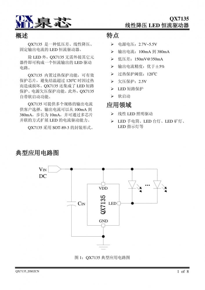 QX7135E14 datasheet page 1