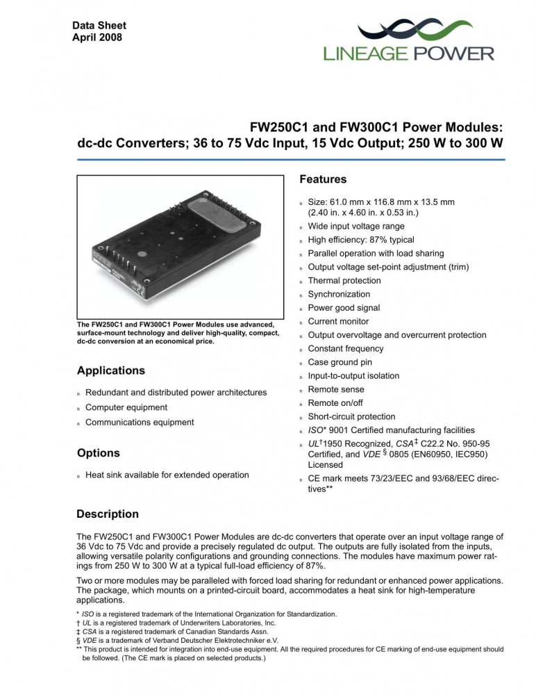FW300C1 technical document page 1