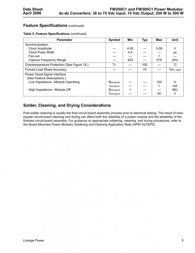 FW300C1 technical document page 5