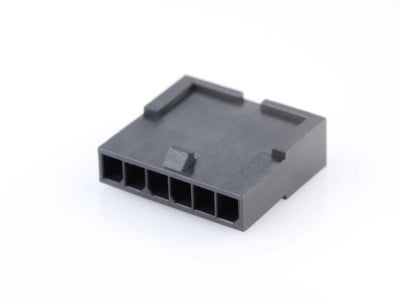 Micro-Fit 3.0 Plug Housing, Single Row, 9 Circuits, UL 94V-2, Panel Mount Ears, Glow-Wire Capable, Black