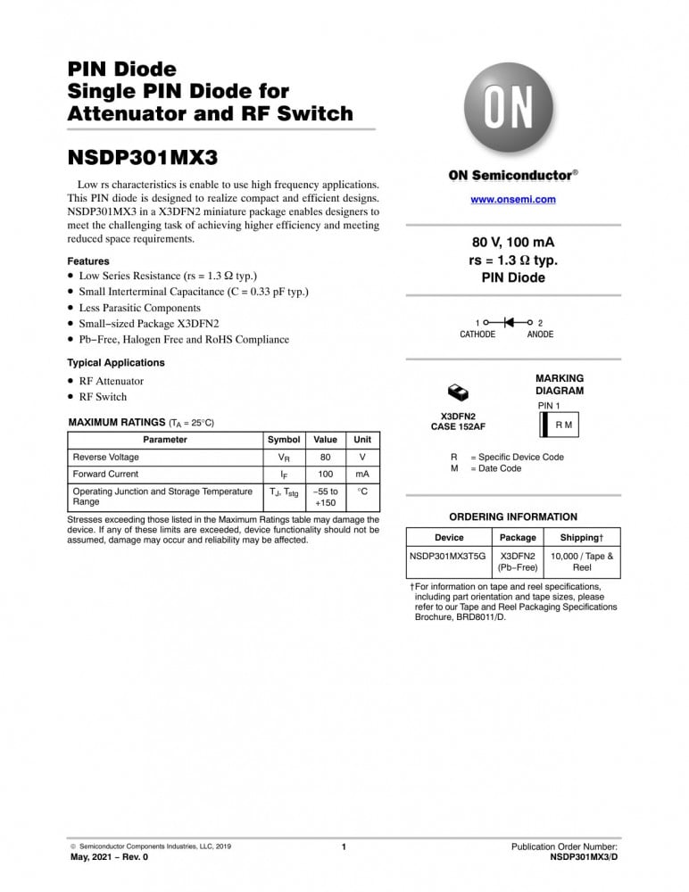 NSDP301MX3T5G datasheet page 2