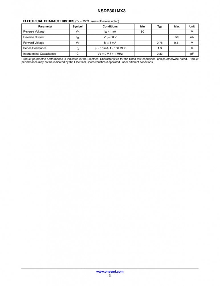 NSDP301MX3T5G datasheet page 3