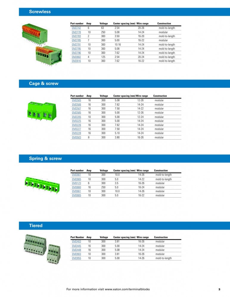 EATON EuroMag terminal block document page 3