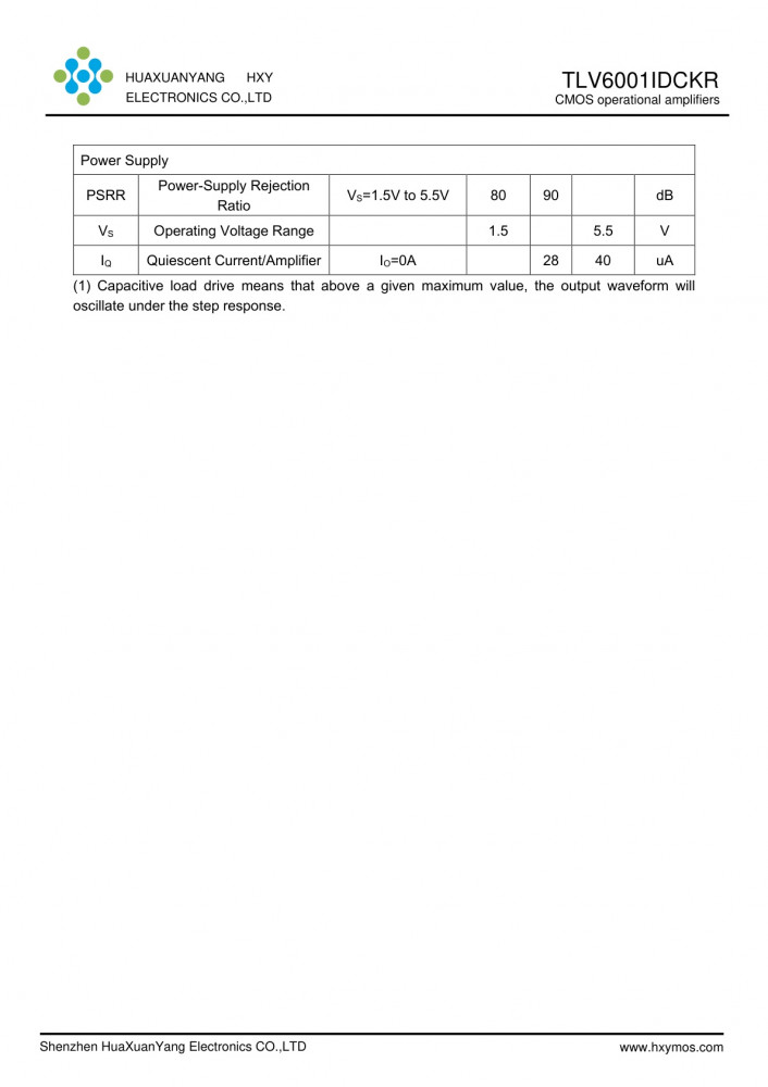 TLV6001IDCKR-HXY datasheet page 5