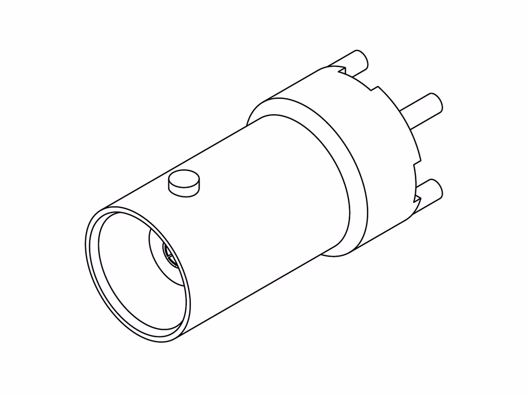 BNC Jack, Straight, PCB Receptacle, Through Hole, Die Cast, Nickel (Ni) Plated, Tray, 50 Ohms for sale