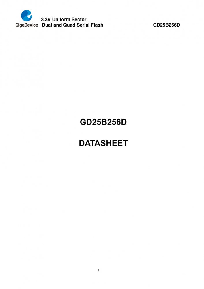 GD25B256D datasheet page 1
