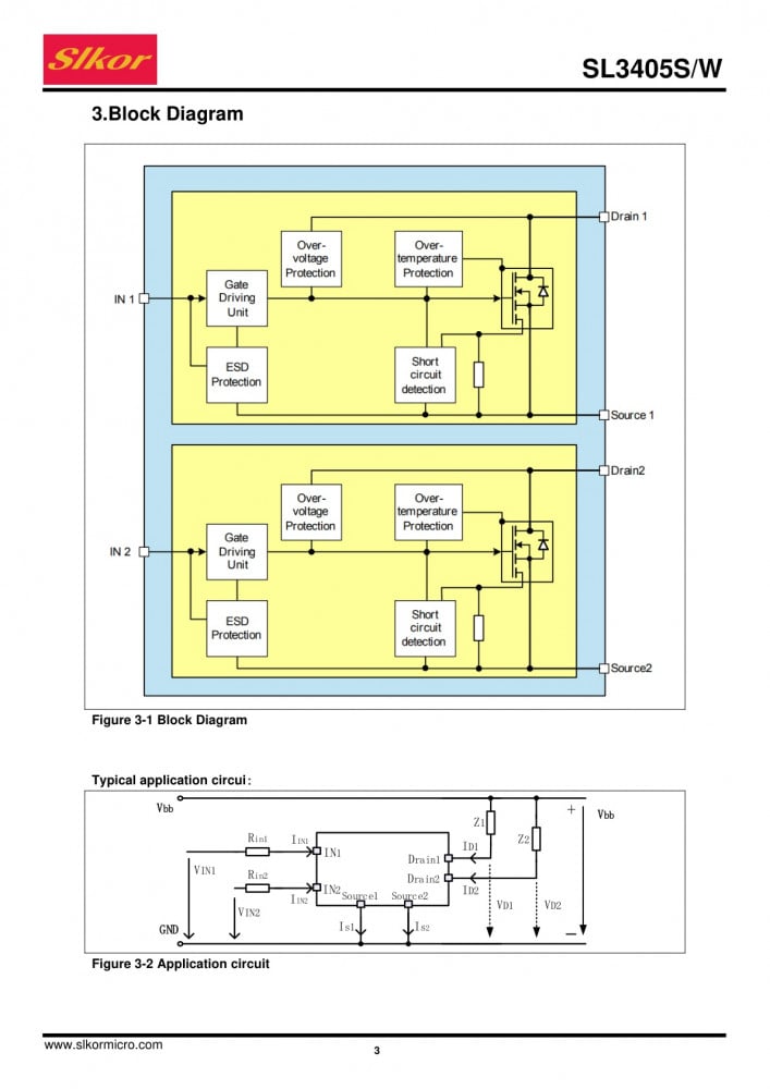 SL3405S datasheet page 3