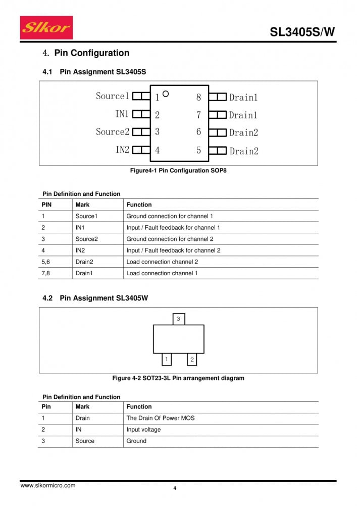 SL3405S datasheet page 4