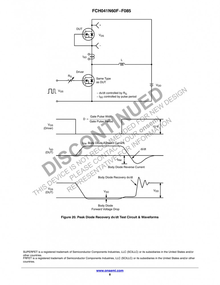 FCH041N60F-F085 datasheet preview, page 8