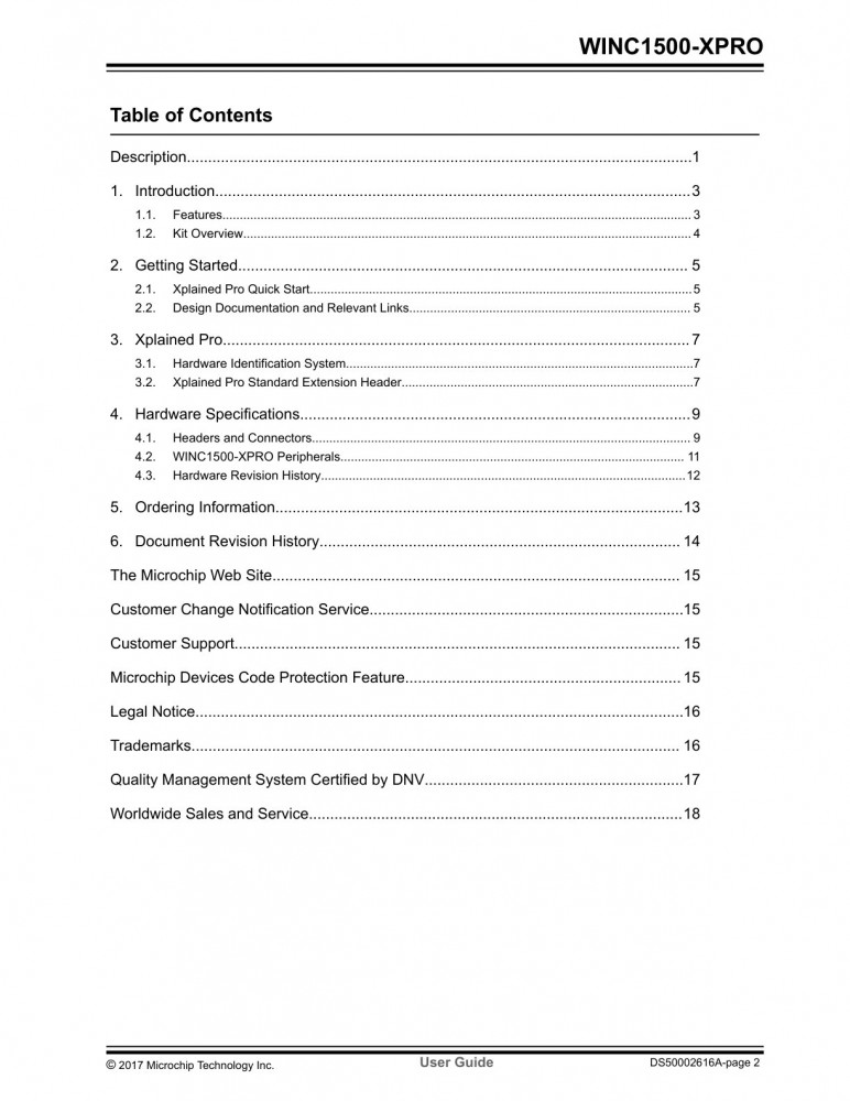 WINC1500 Xplained Pro document page 2