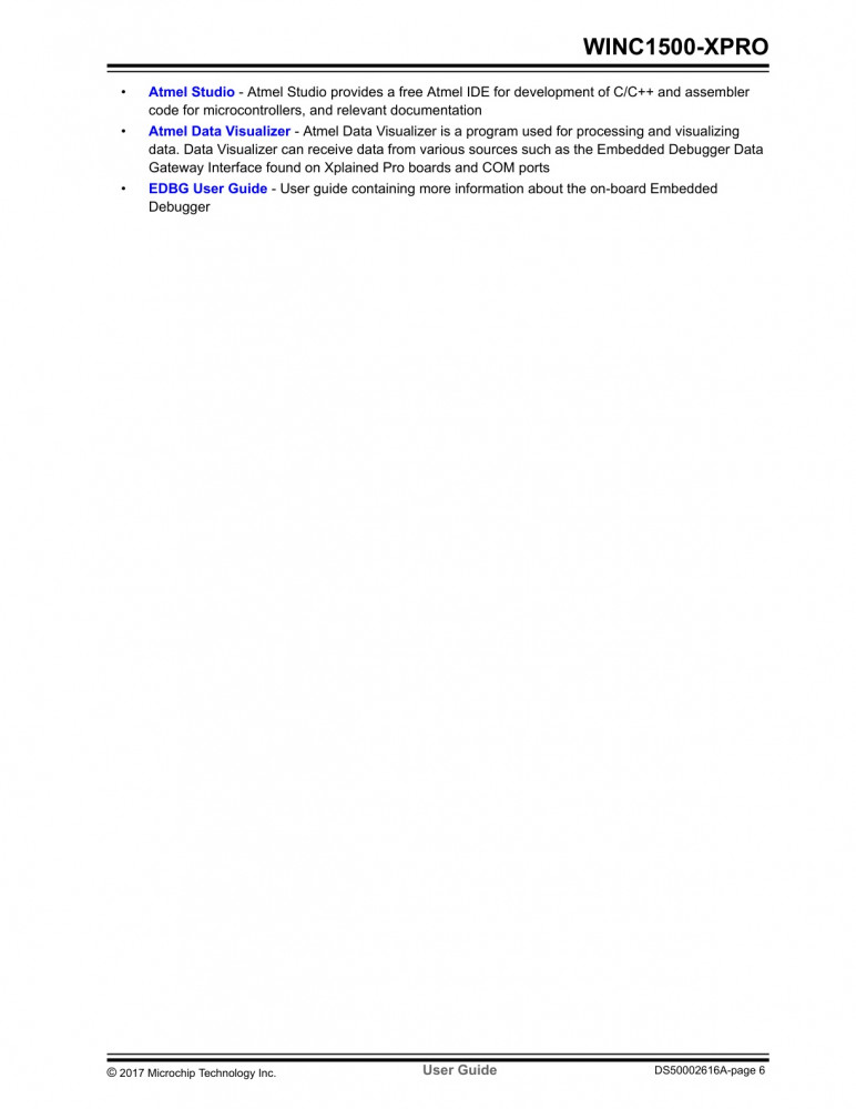 WINC1500 Xplained Pro document page 6