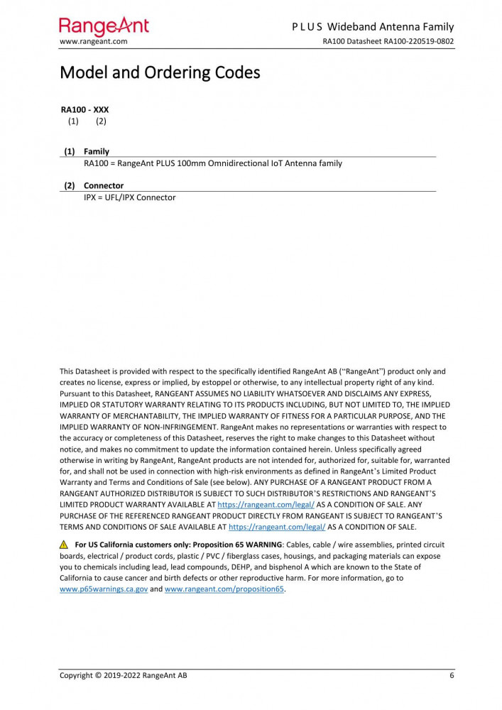 RA100-IPX datasheet page 6