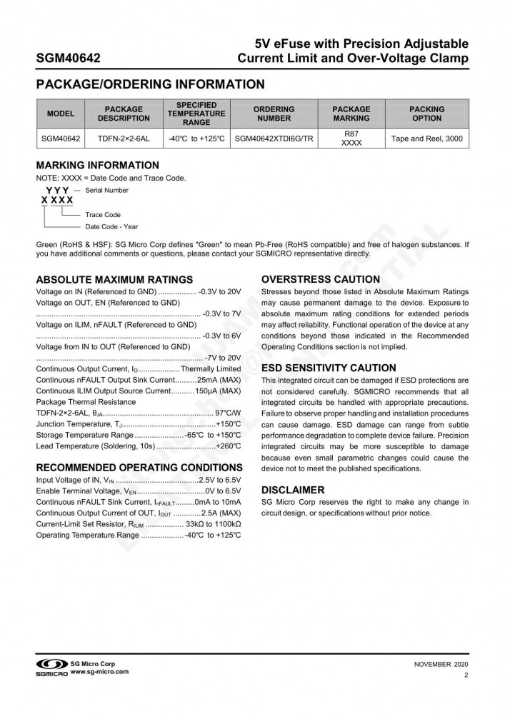 SGM40642 datasheet page 2