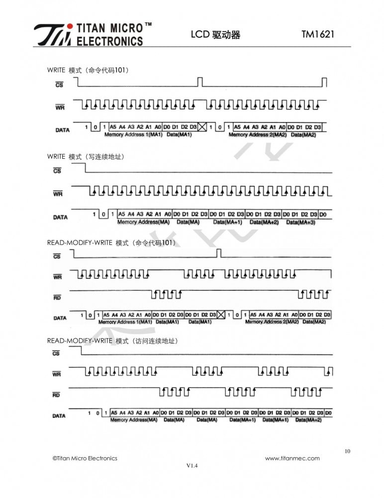 TM1621 technical document page 10