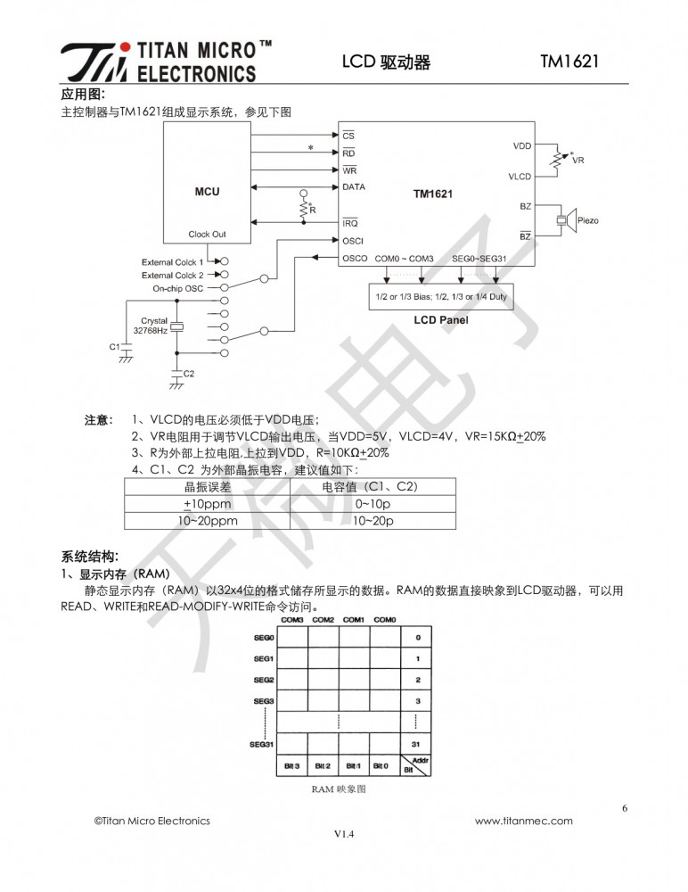 TM1621 technical document page 6
