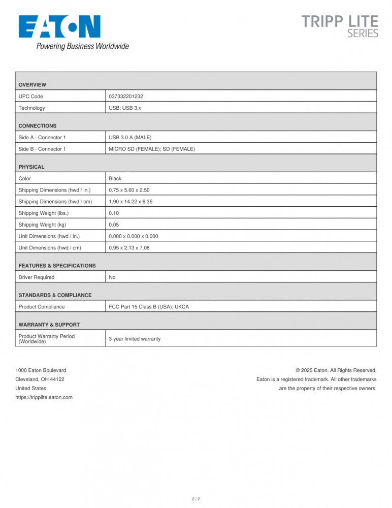 U352-000-SD product documentation image, page 2