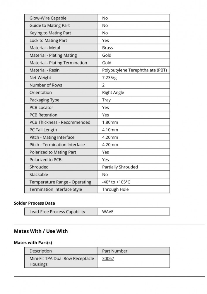 MOLEX Mini-Fit Plus HCS specification page 3