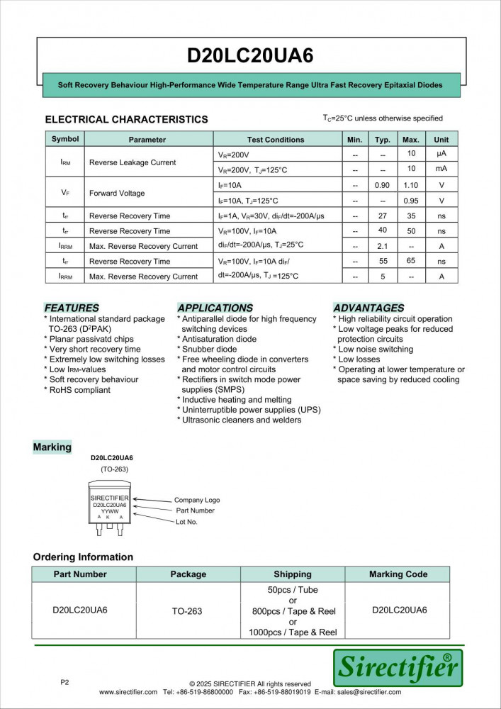 D20LC20UA6 technical document page 2