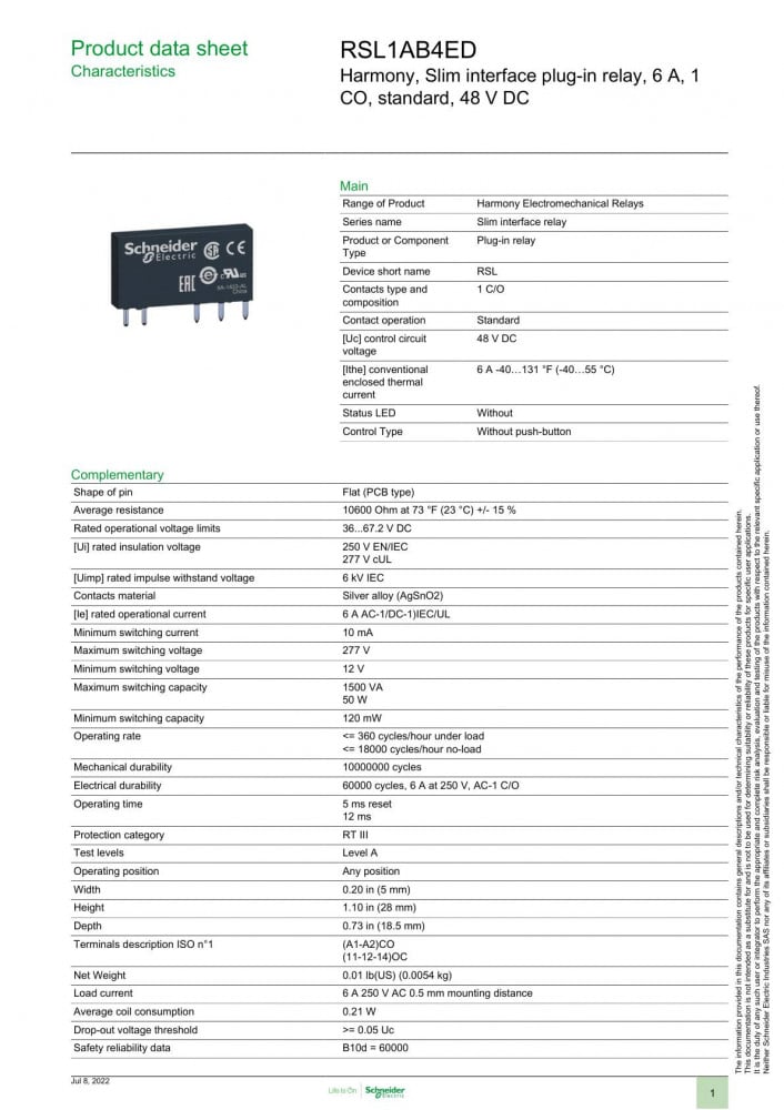 RSL1AB4ED technical document page 1