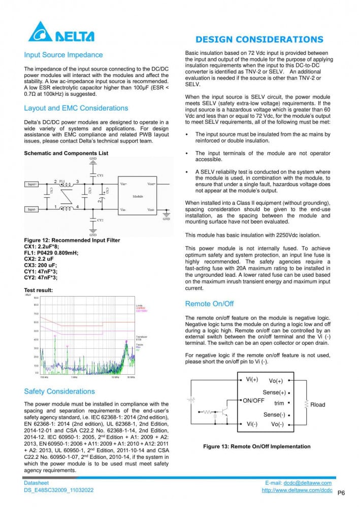 DELTA E48SC32009NRDH technical document page 6
