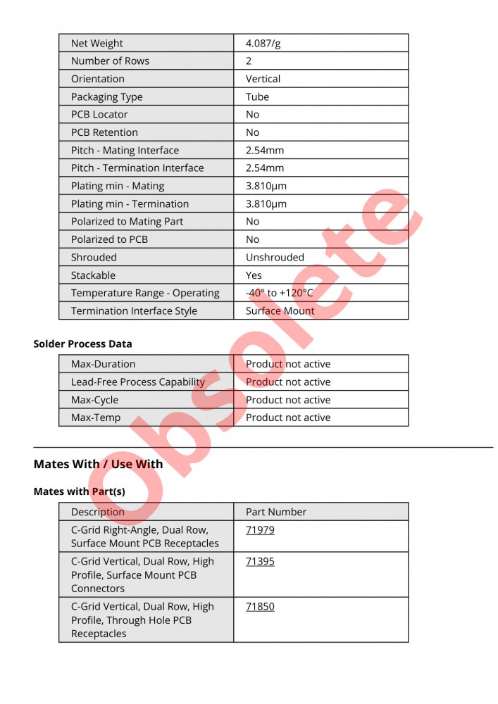 Technical document page 3 for MOLEX 15912700