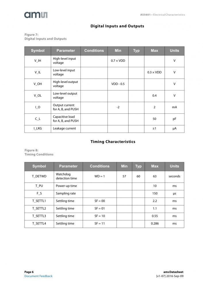 AS5601 datasheet page 7