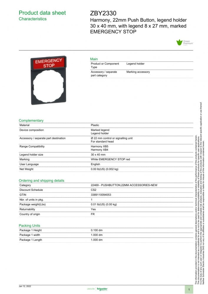 ZBY2330 technical document page 1