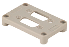 Heavy-Duty 2 x 15 Circuit D-Sub Frame for Size 6B «44x27», Grey RAL 7044
