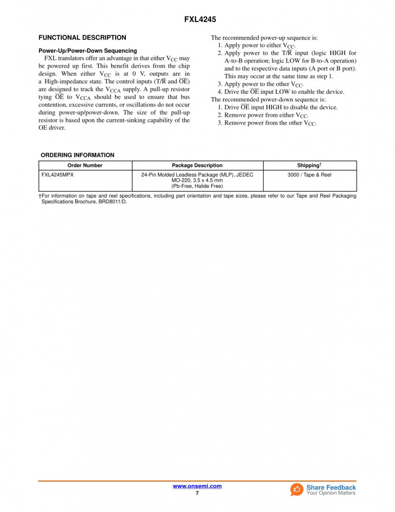 FXL4245 datasheet page 7