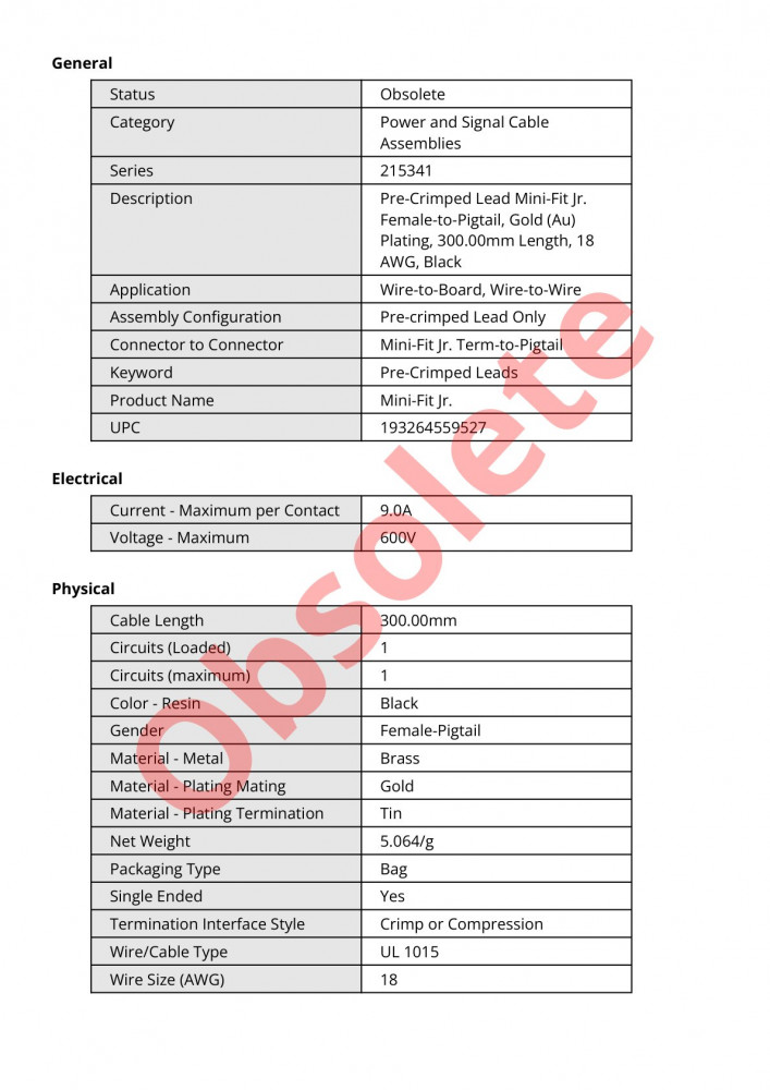 Product document page 2 for MOLEX 2153411214