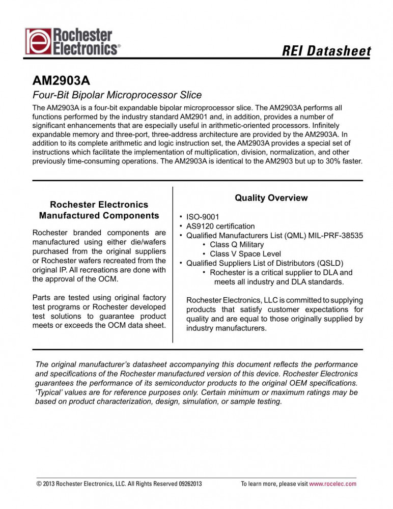 AM2903A datasheet page 1
