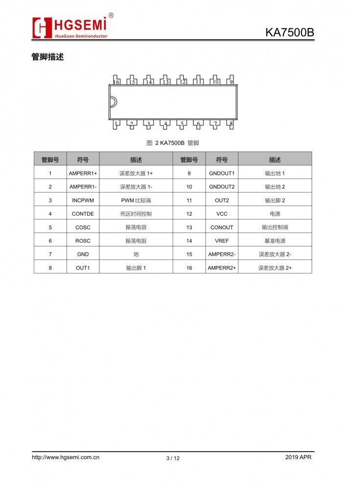KA7500B technical document page 3