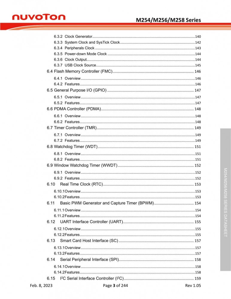 M254/M256/M258 datasheet page 3