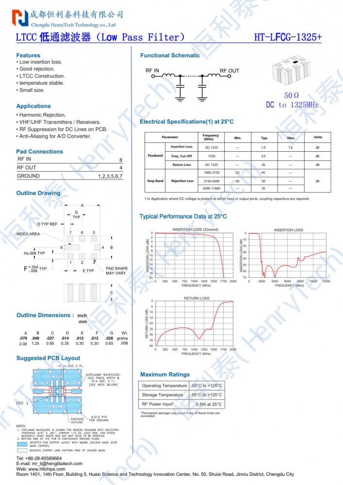 HT-LFCG-1325+ technical document page