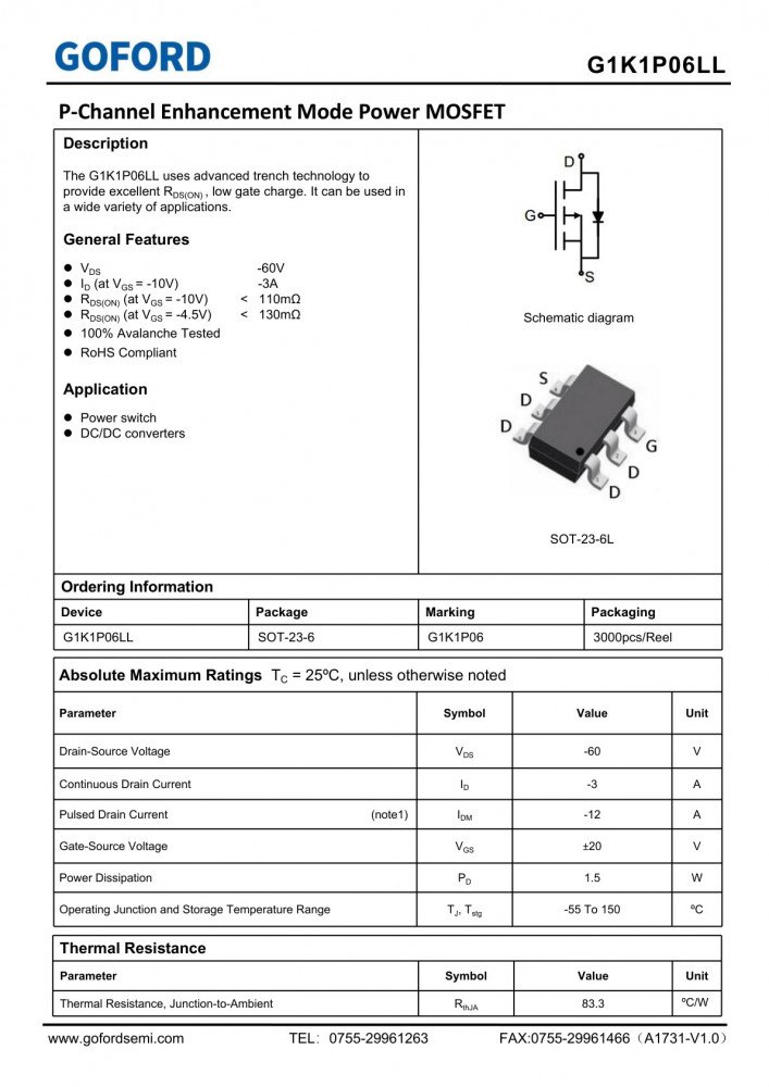 G1K1P06LL datasheet page 1